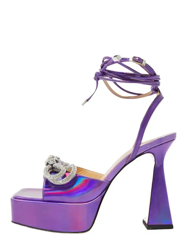 Mach & Mach Bow-detail Leather Sandals - Purple