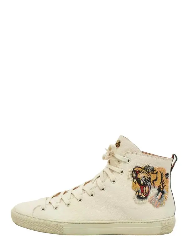 Gucci Embroidered Leather High-top Sneakers - Neutrals