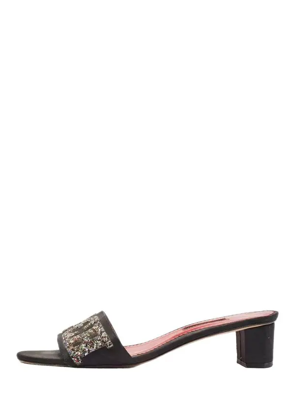 Carolina Herrera Glitter Block-heel Sandals - Black