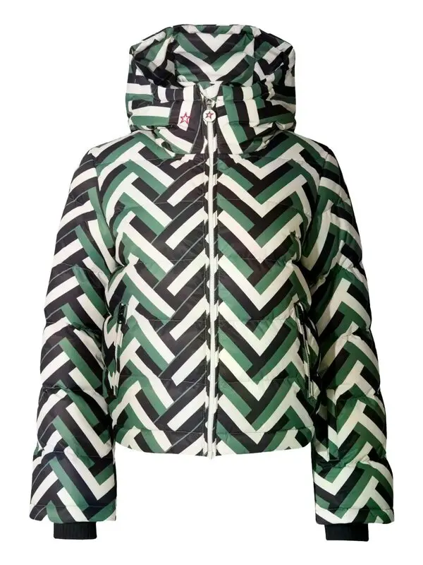 Perfect Moment Polar Flare Chevron Hooded Jacket - Green