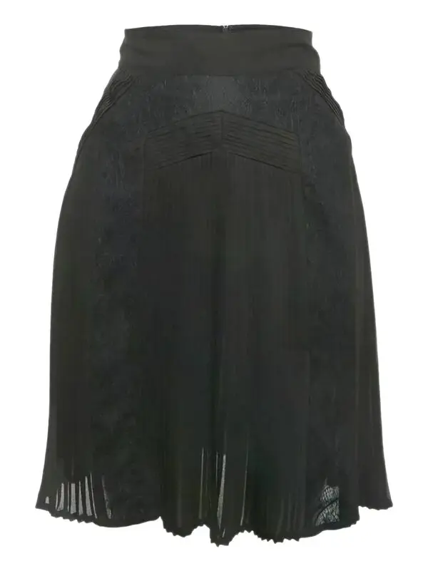 Roberto Cavalli Chiffon Pleated Skirt - Black