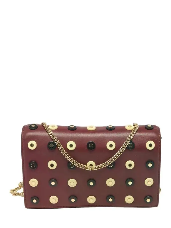 Diane Von Furstenberg Studded Leather Soiree Clutch - Red