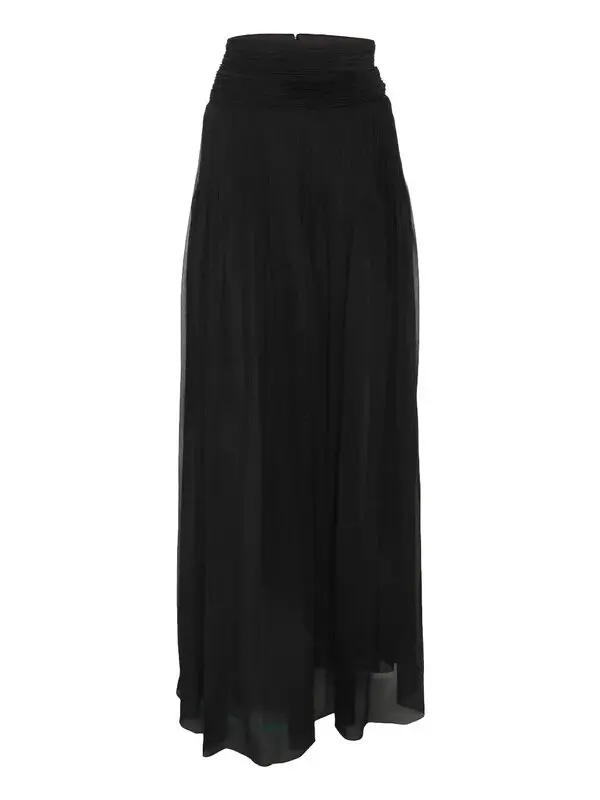 Chloé Pleated Midi Skirt - Black