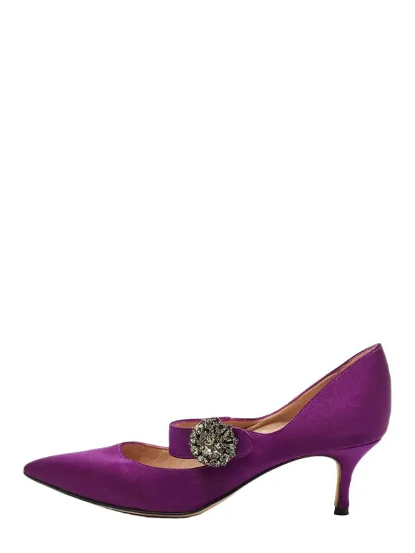 Manolo Blahnik Embellishment-detail Mary Jane Pumps - Purple