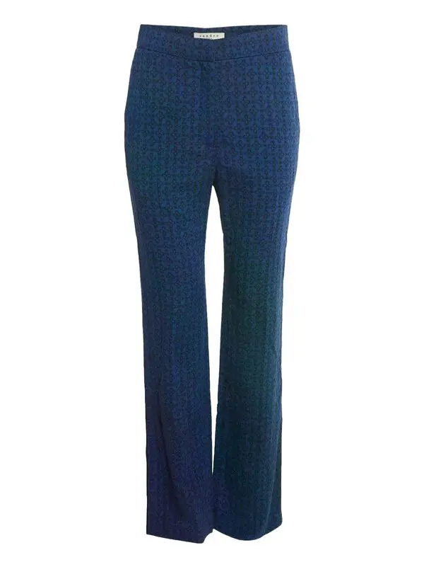 Sandro Jacquard Crepe Trousers - Blue