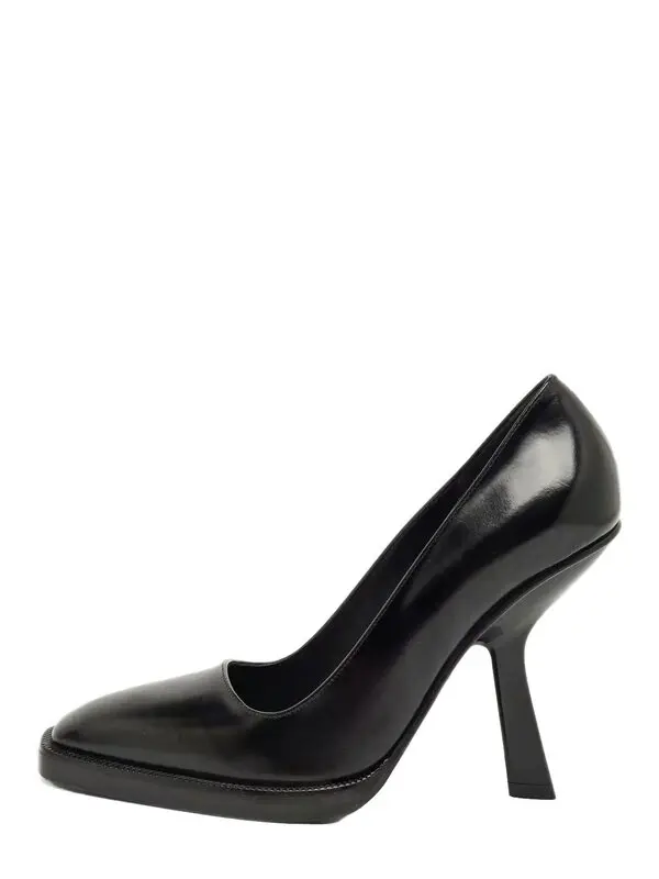 FERRAGAMO Leather Square-toe Pumps - Black