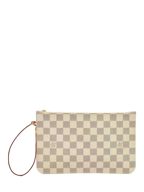 LOUIS VUITTON Neverfull Checked Pouch - Neutrals