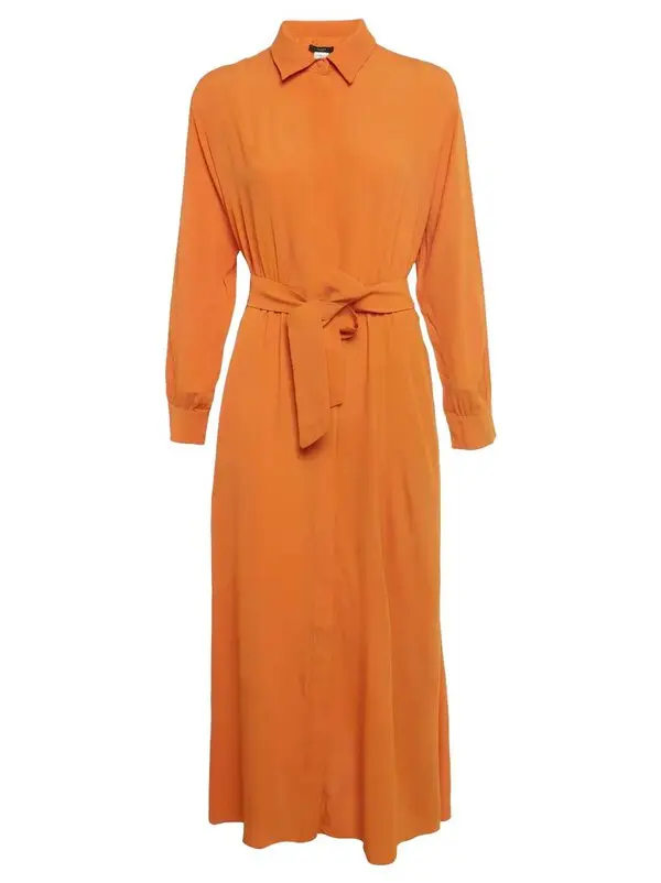 Max Mara Tie-belt Midi Dress - Orange