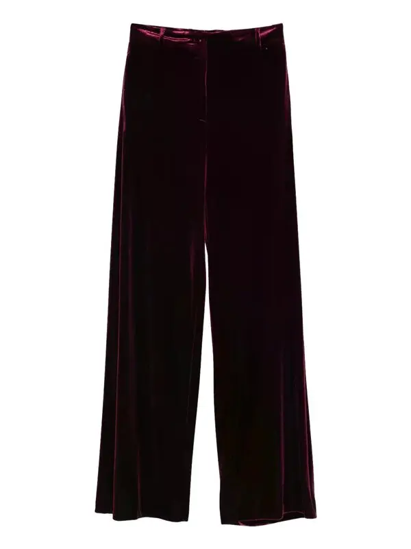 BLANCA VITA Velvet Straight Trousers - Purple