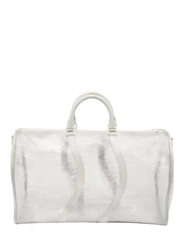 LOUIS VUITTON 2019 Keepall Bandouliere 50 Tote - White