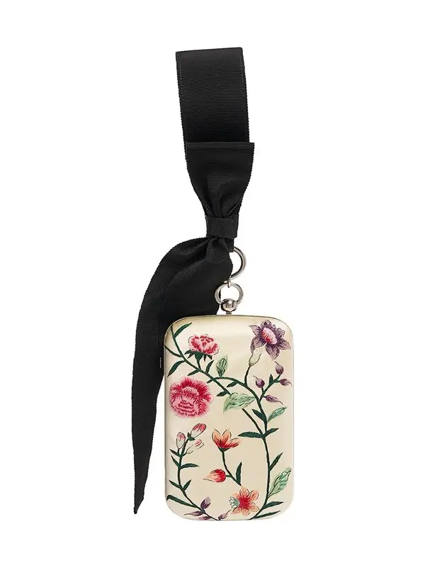 Givenchy Floral-embroidered Wristlet Clutch - Ivory