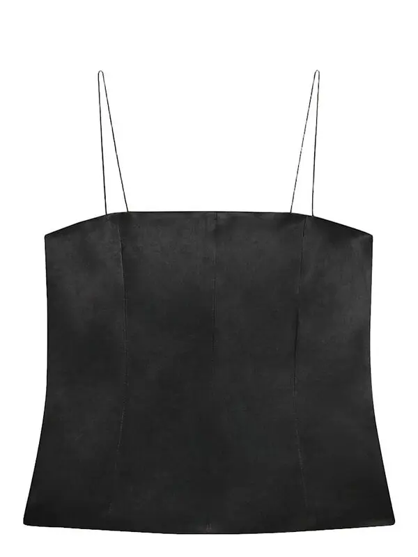 Helmut Lang Minimalist Satin Slip Top - Black