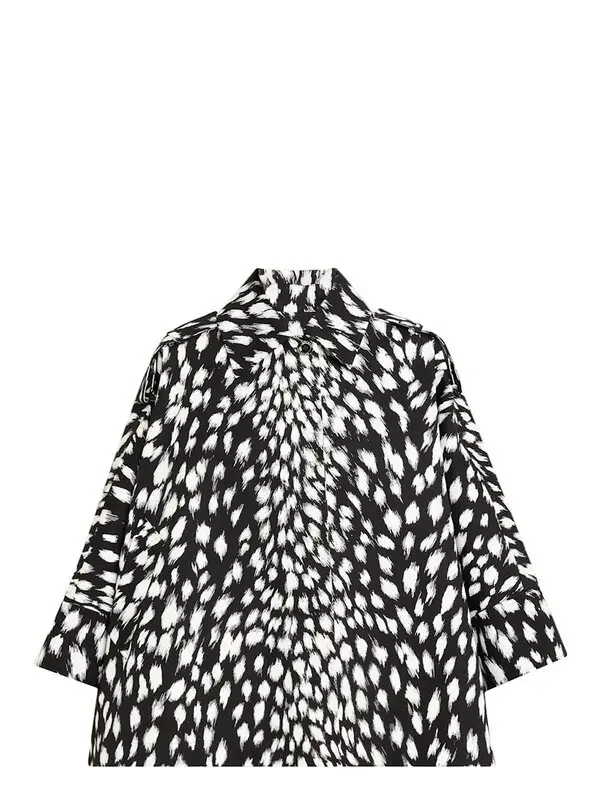 Givenchy Animal Print Cocoon Trench Coat - Black