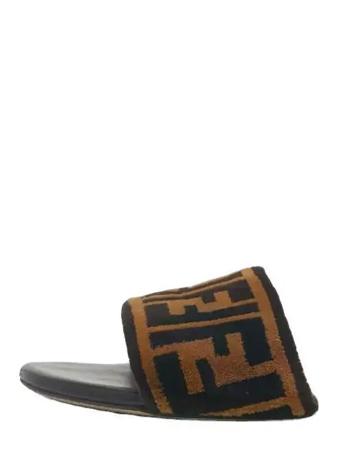 Fendi Zucca Velvet Slides - Brown