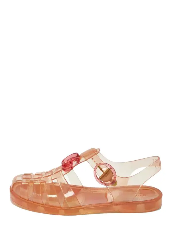 Gucci Double G Jelly Sandals - Orange