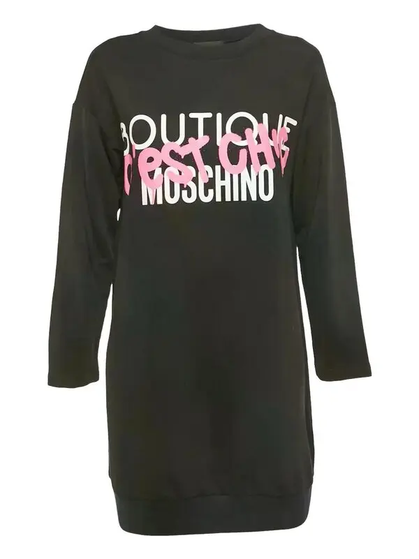 Moschino Logo-print Long Sweatshirt - Black