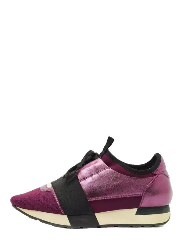 Balenciaga Race Runner Leather Sneakers - Purple