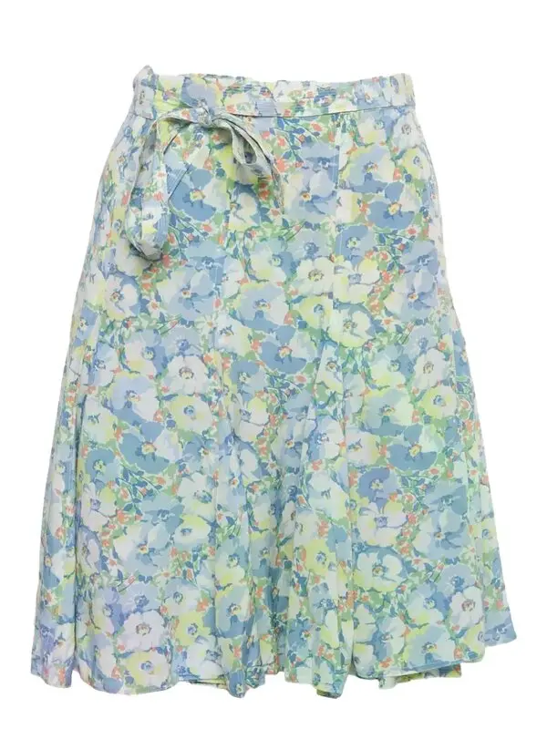 Polo Ralph Lauren Mini Floral Wrap Skirt - Blue