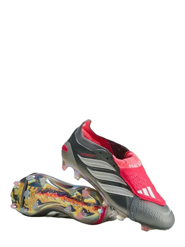 Adidas Predator Elite Firm Ground Soccer Cleats - Iron Metallic / Cloud White / Lucid Red