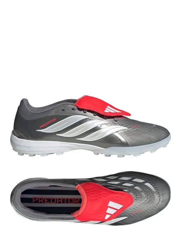 Adidas Predator Pro Fold-over Tongue Turf Soccer Shoes - Iron Metallic / Zero Metalic / Lucid Red