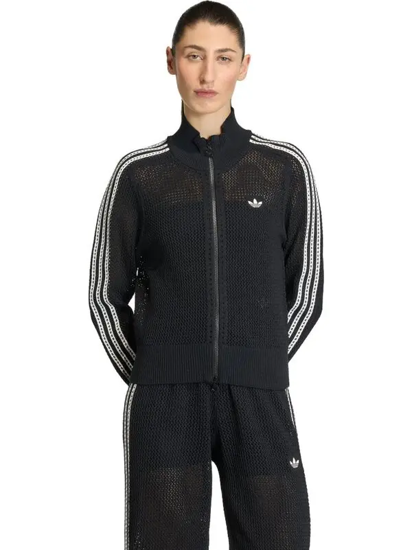 Adidas Knitted Crochet Firebird Track Top - Black