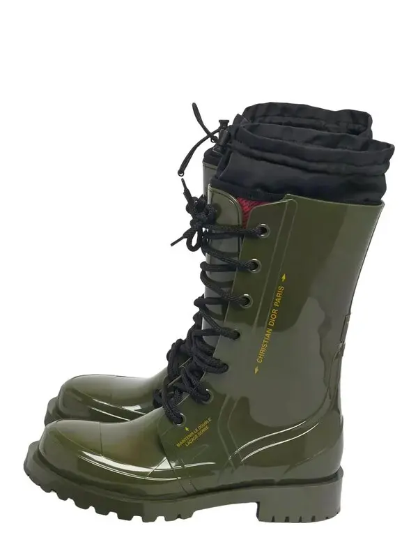 Dior Lace-up Rain Boots - Green