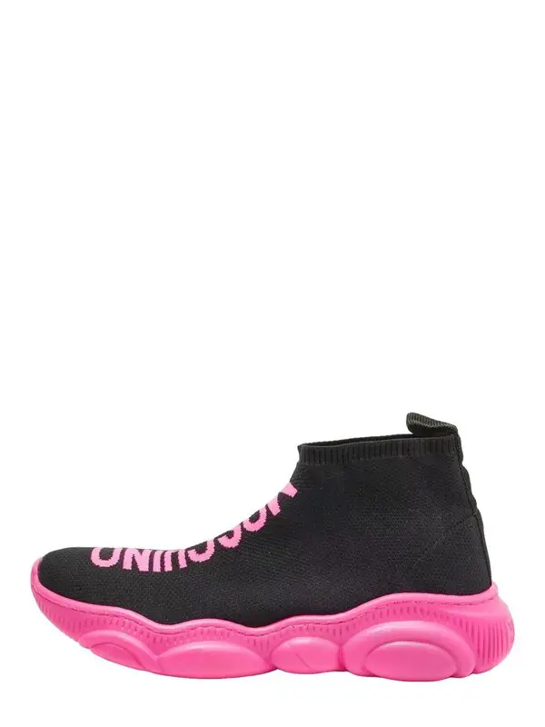 Moschino Logo Hi-top Sneakers - Black