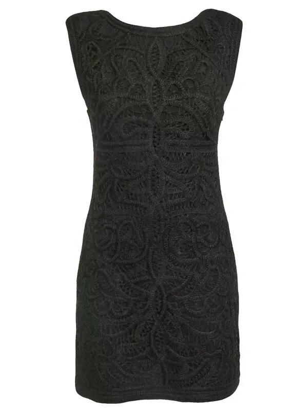 Maje Crochet Lace Mini Dress - Black