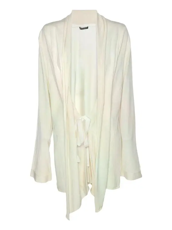 Marina Rinaldi Long-sleeve Cardigan With Tie Detail - Neutrals