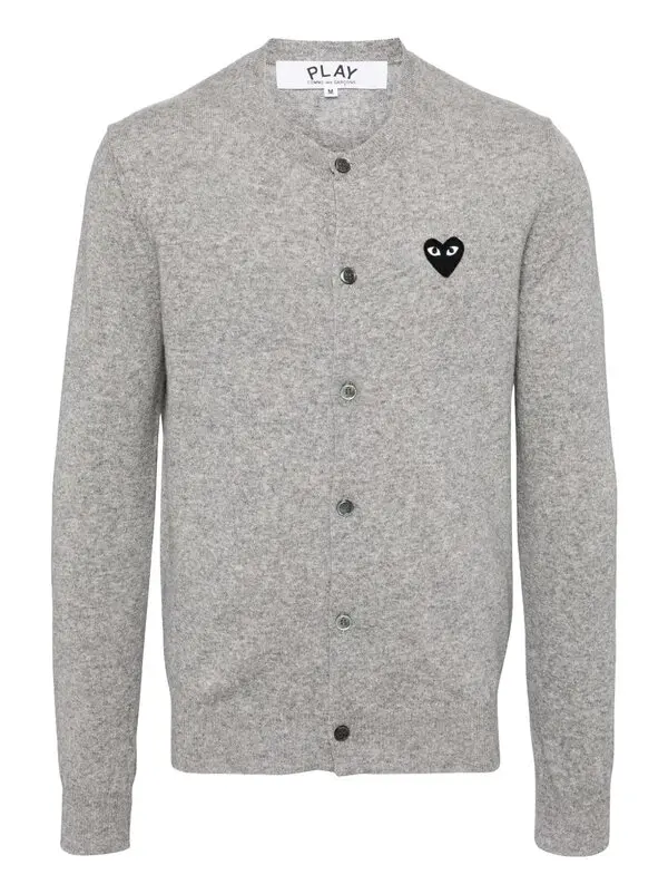Comme Des Garçons Heart Emblem Cardigan - Grey