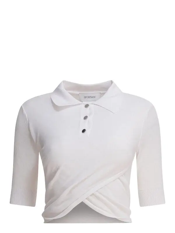 Sportmax Cropped Short-sleeved Polo Shirt - White