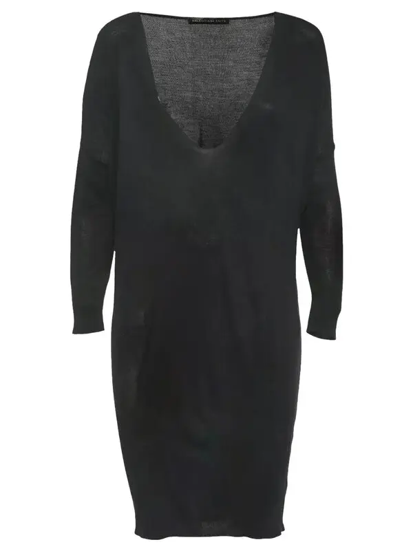 Balenciaga V-neck Knitted Dress - Black