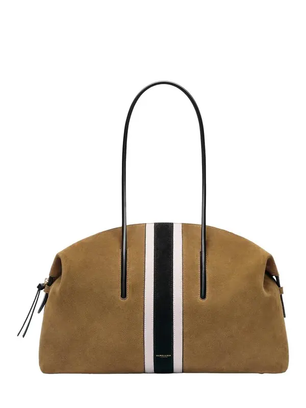 DEMELLIER The Stockholm Bowling Bag - Tobacco Suede & Black Suede