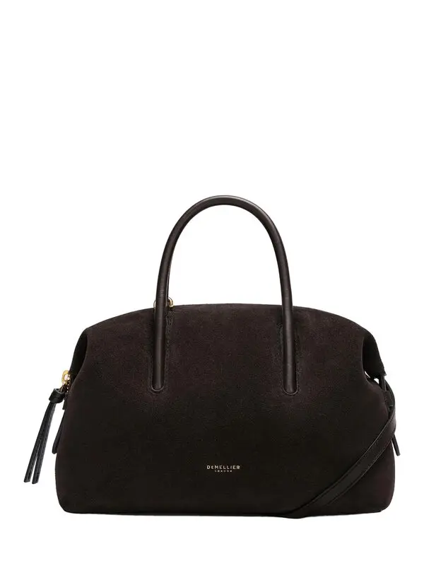 DEMELLIER The Stockholm Bag - Dark Chocolate Suede & Dark Chocolate Smooth