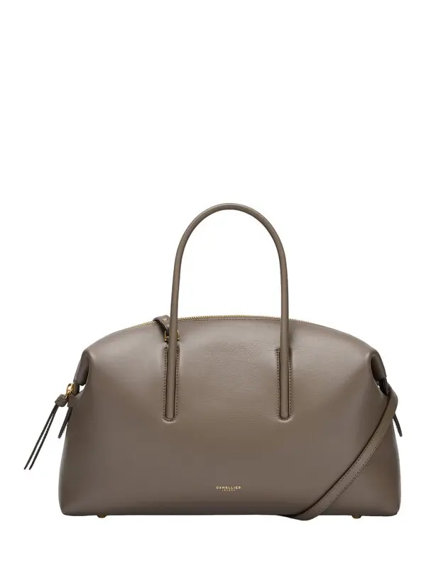 DEMELLIER Stockholm Handbag - Dark Taupe Fine Grain