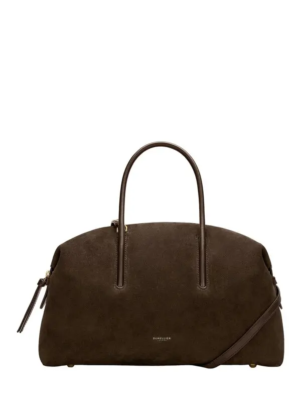 DEMELLIER Stockholm Handbag - Mocha Suede & Mocha Smooth