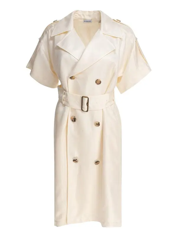 Burberry Viscose Trench Midi Dress - Beige
