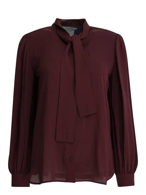 Max Mara Silk Charmeuse Shirt - Red