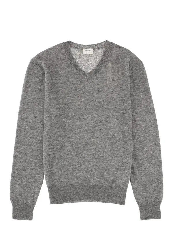 Saint Laurent V-neck Sweater - Grey