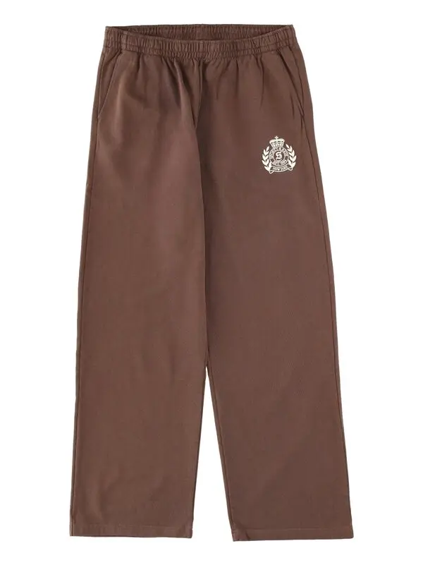 SPORTY & RICH Wide-leg Pants With Logo - Brown
