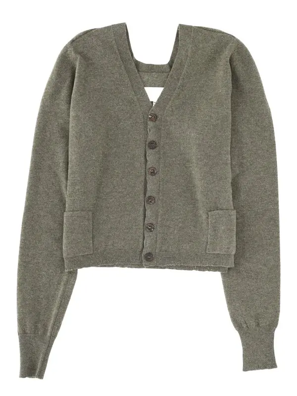 MAISON MARGIELA V-neck Cropped Cardigan - Green