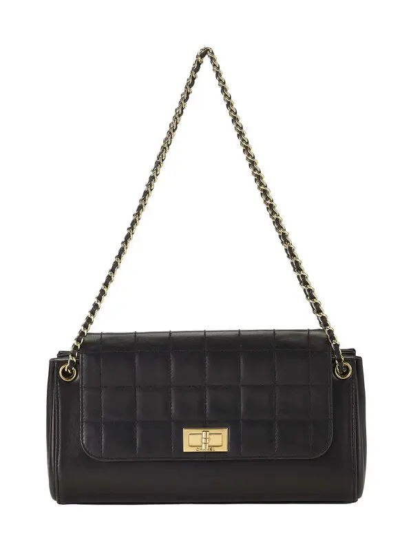 Chanel Lambskin Accordion Flap Bag - Black