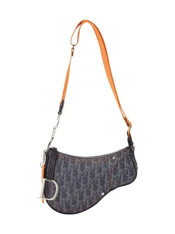 Dior Trotter Denim Flight Saddle Crossbody - Blue