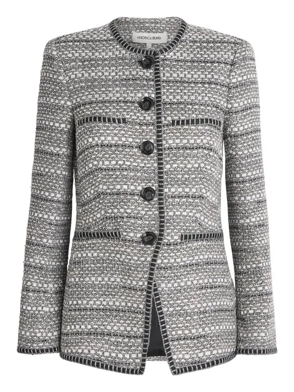 Veronica Beard Alessia Tweed Blazer - Silver