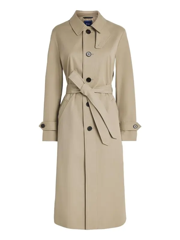 WITH NOTHING UNDERNEATH Cotton Chatsworth Trench Coat - Beige