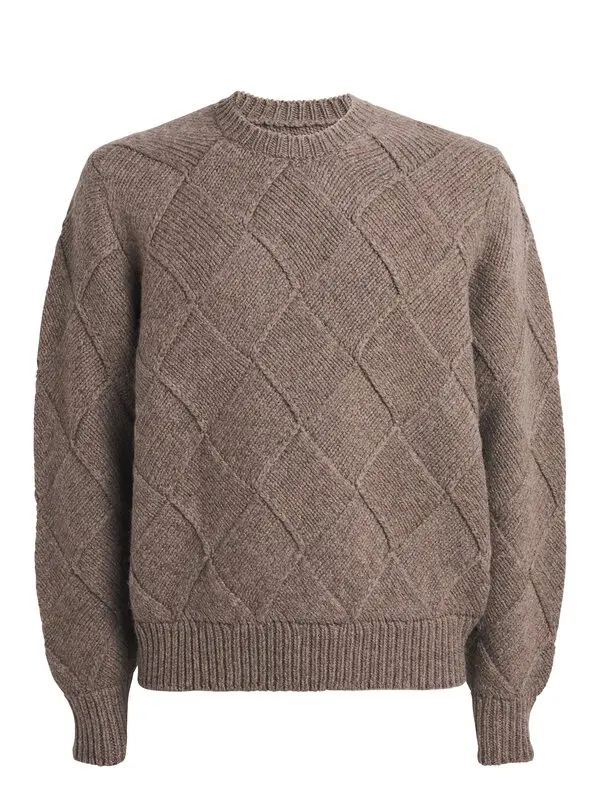 Rag & Bone Wool Basket-knit Sweater - Grey