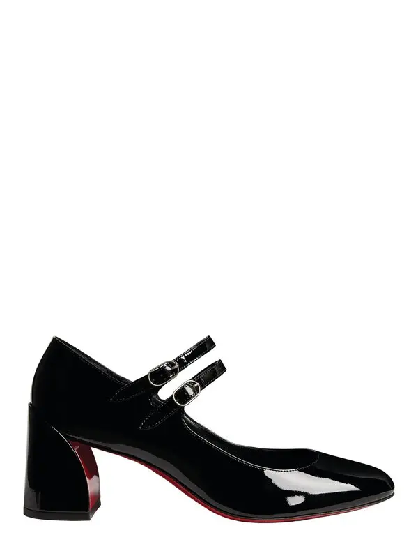 CHRISTIAN LOUBOUTIN Miss Jane Patent Leather Mary Janes 55 - Black