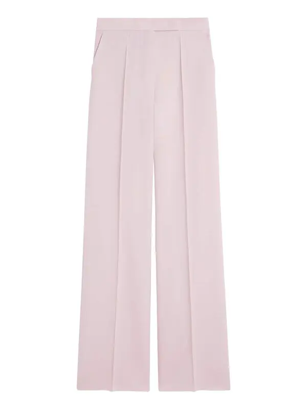 Max Mara Wool-silk Wide Leg Trousers - Beige