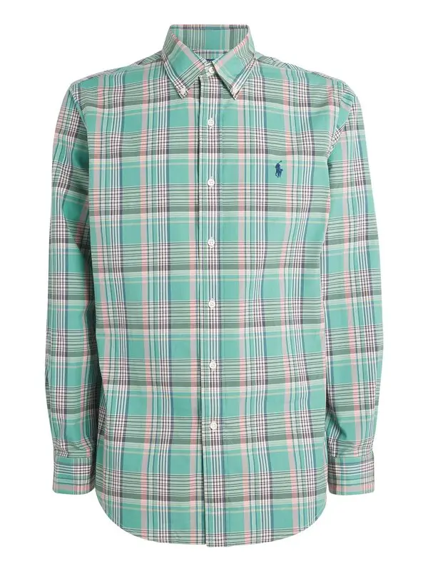 Polo Ralph Lauren Cotton Check Logo Shirt - Green