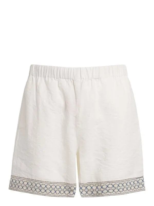 Commas Crochet-trim Shorts - White